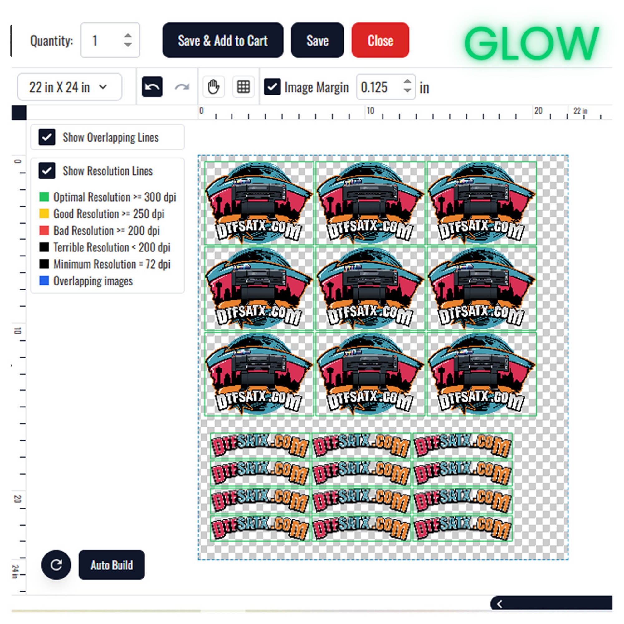 Glow DTF Gang Sheet Builder – DTF San Antonio